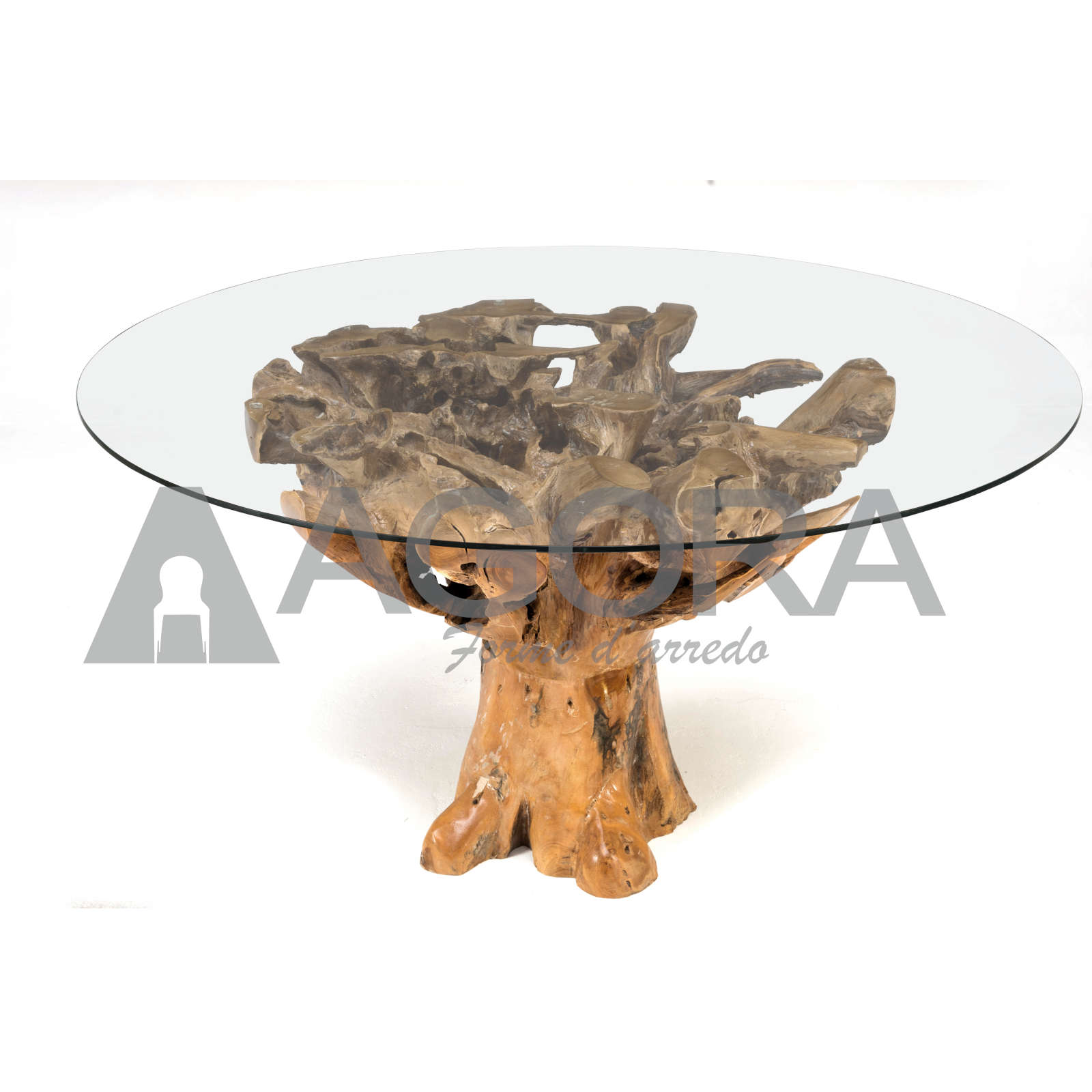 Agorà Tavolo Roots Con Cristallo - Nuovo Ambiente Arredamenti
